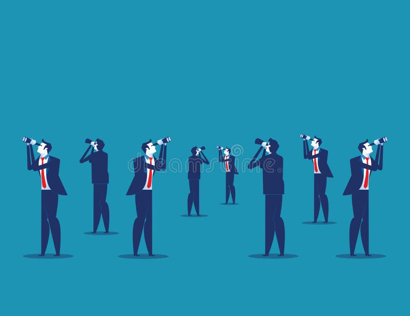 Business Team Looking into the Distance. Concept Business Vector ...