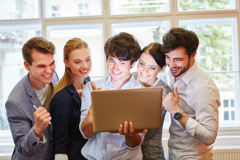 Business Team Looking at Monitor Stock Image - Image of communication ...