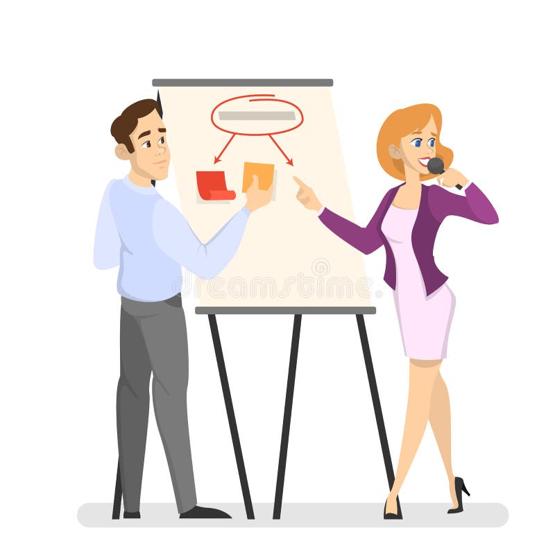 Business Team Making Presentation in Front of Group Stock Vector ...