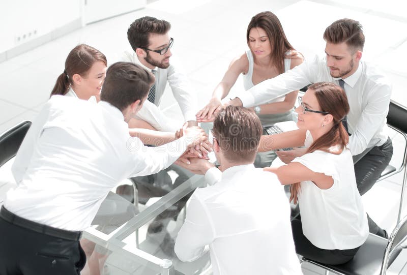 Business Team is Making a Tower Out of Hand Stock Photo - Image of ...