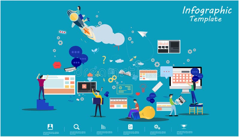 Business Team Man and Woman Think Analyze Creative Work,flat Design ...