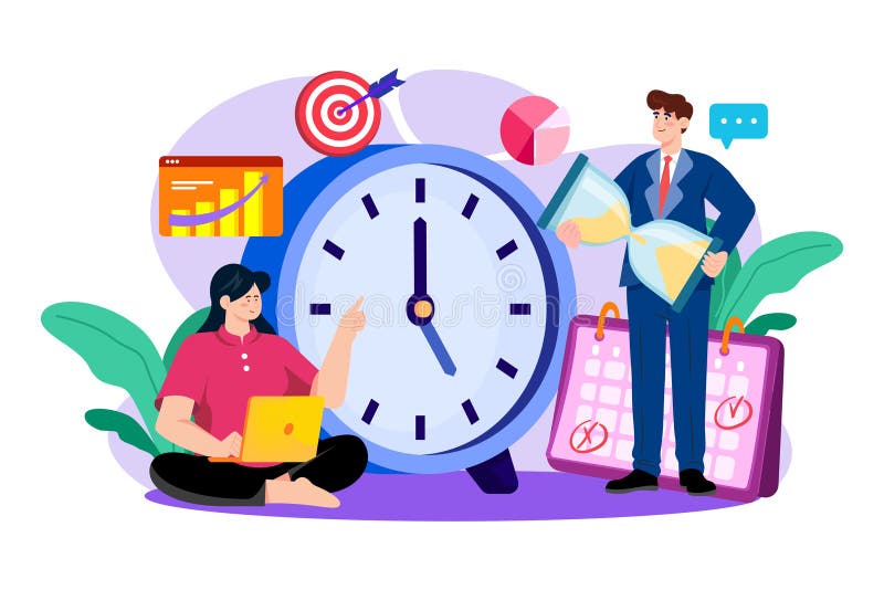 Managing time concept stock vector. Illustration of work - 252064954