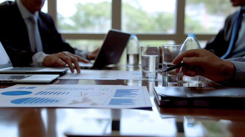 The Business Team Meeting. AI Generated Stock Photo - Image of paper ...