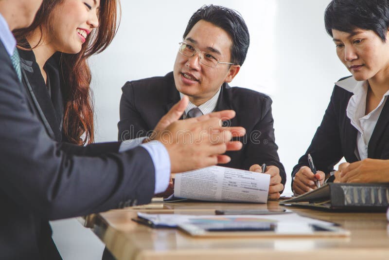 Business Team Meeting in Conference Office Room Stock Image - Image of ...