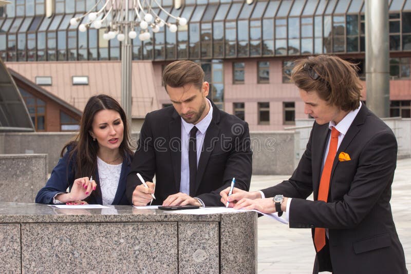 147 Three Person Negotiation Team Stock Photos - Free & Royalty-Free ...