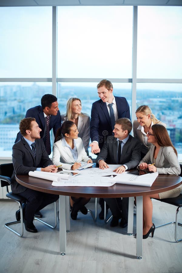 Cheerful Team of Business People in the Meeting Room Stock Image ...
