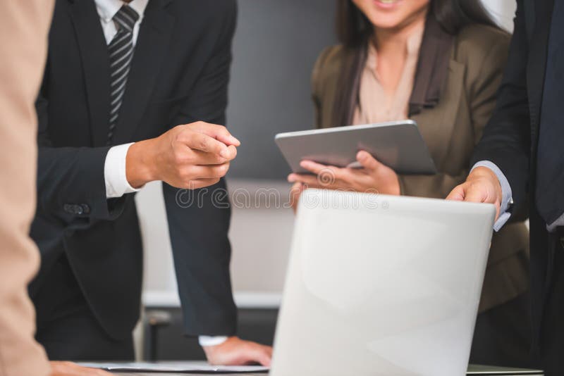 Business Team on Meeting in Office, Team Meeting Discussing New Project ...