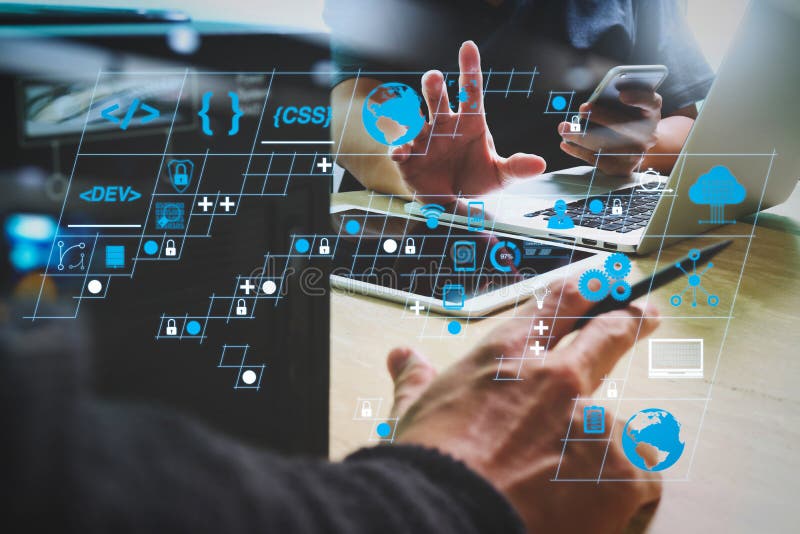 Business Team Meeting Present. Photo Professional Investor Working with ...