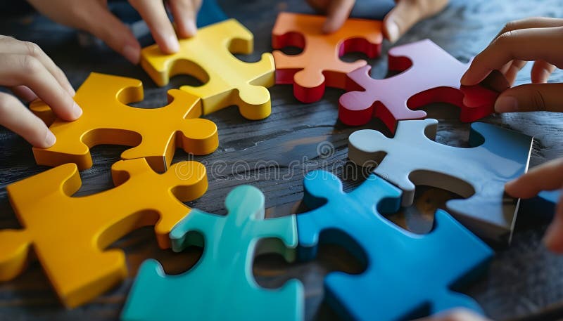 Business Team Meeting Unity Jigsaw Puzzle Concept Stock Illustration ...