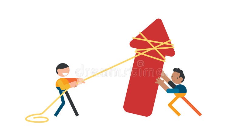 Push Up Arrow Up with Jack Business Stock Vector - Illustration of ...