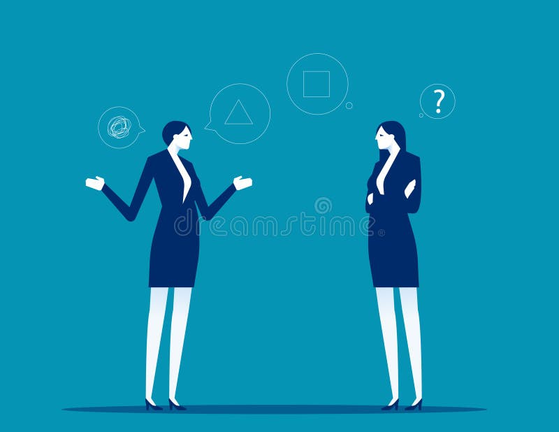 Business Team with Miscommunication. Communication Problems Vector ...