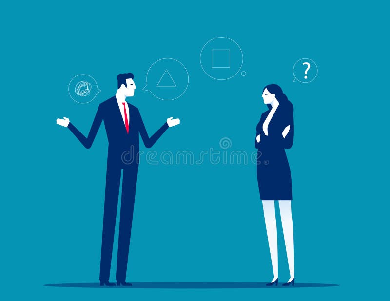 Business Team with Miscommunication. Communication Problems Vector ...