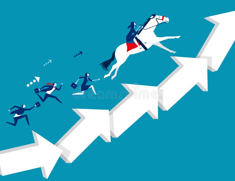 Business Team Moving Up Arrow Step. Concept Business Vector ...