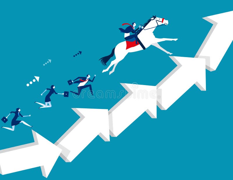 Business Team Moving Up Arrow Step. Concept Business Vector ...