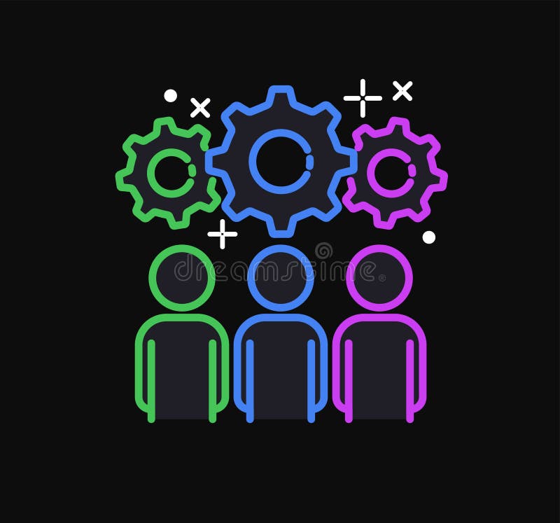 Business team neon icon stock vector. Illustration of neon - 268153886