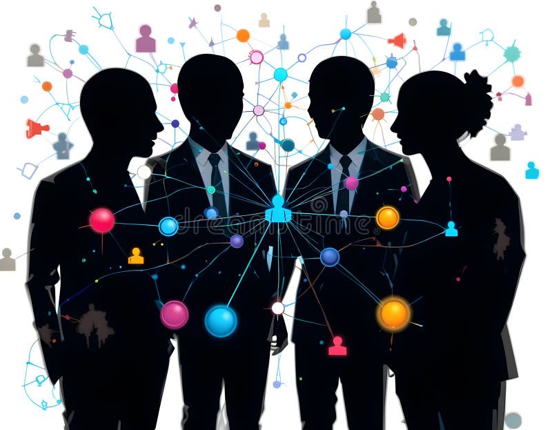 Business Team Networking with Connected Social Media Nodes and ...