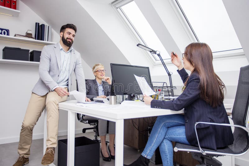 Business Team in Office on Work Stock Image - Image of business ...