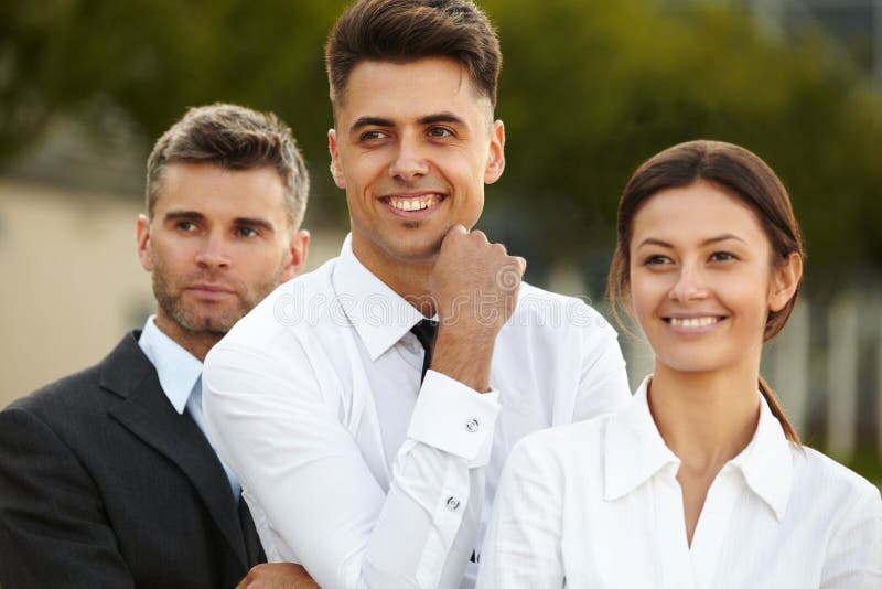 Business Team Outside Office. People. Stock Photo - Image of women ...