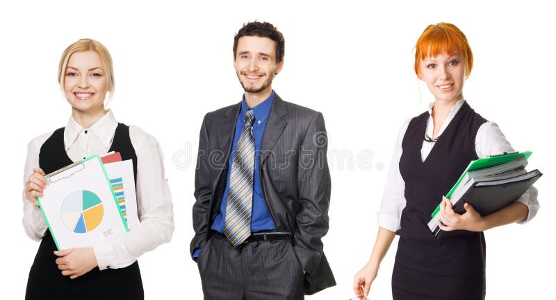 Business Team Over White Background Stock Image - Image of friendly ...