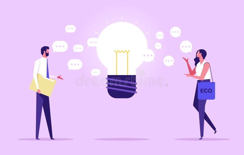 Business Team or Partnership Exchanging and Idea Concept Stock Vector ...