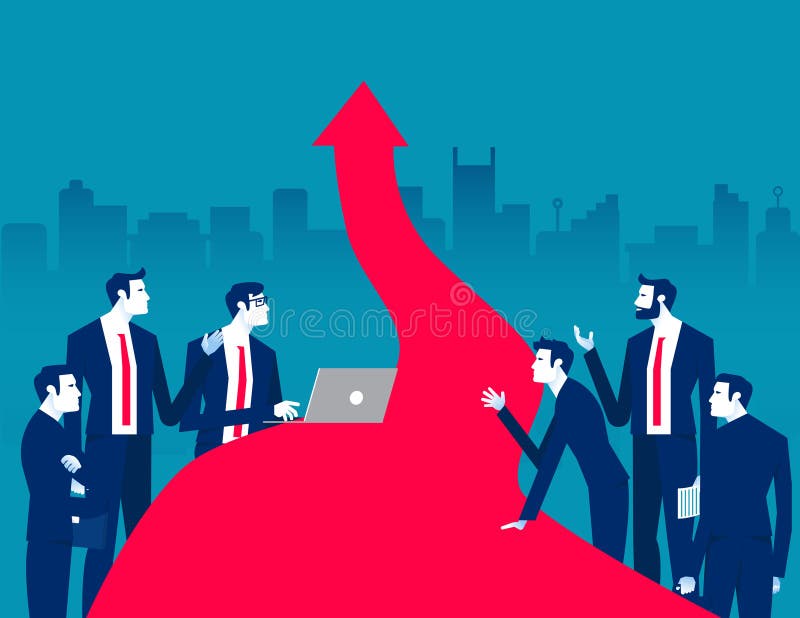 Business Team with Path To the Success Stock Vector - Illustration of ...
