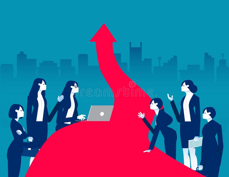 Business Team with Path To the Success Stock Vector - Illustration of ...