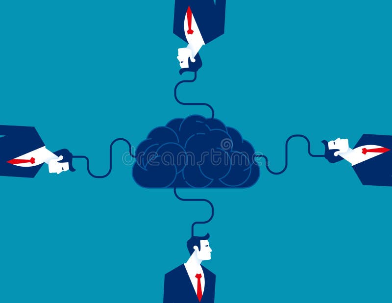 Business Team People Brainstorm. Concept Business Cartoon Vector ...
