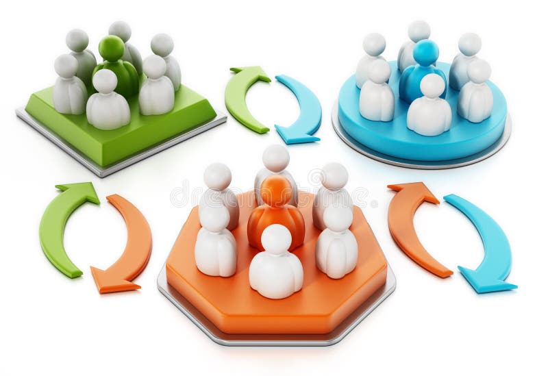 Business Team People Change Concept. 3D Illustration Stock Illustration ...