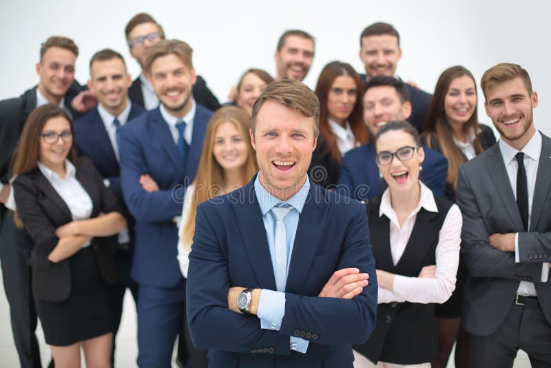 Business Team People Group Crowd Full Length Stand Isolated W Stock ...