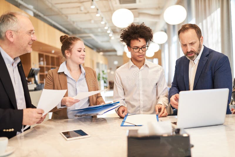Business Team Planning a Project on the PC in the Office Stock Photo ...
