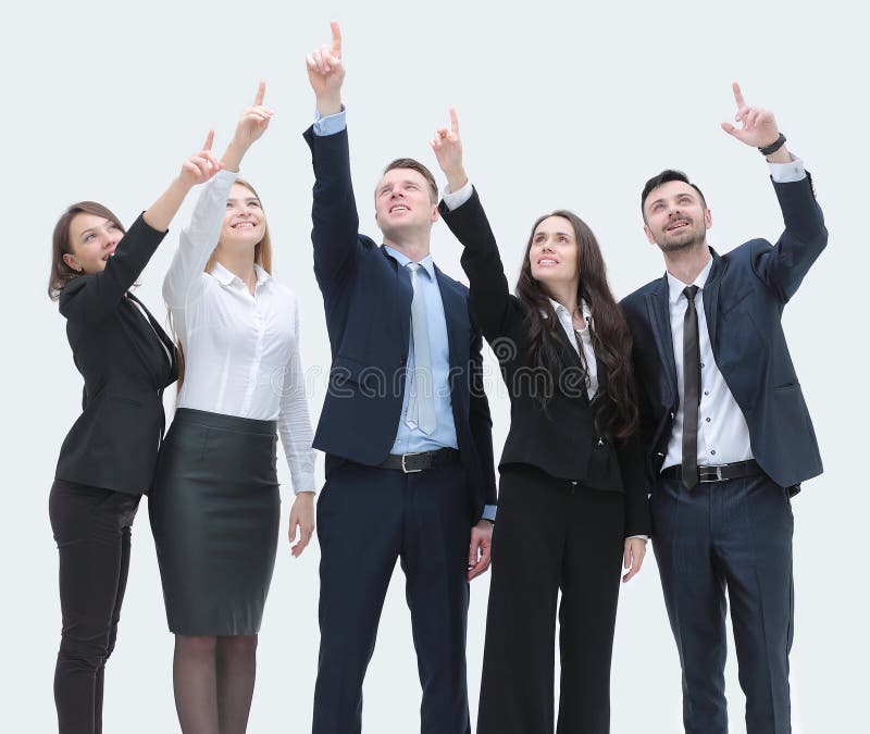Business Team Pointing Hands Forward Stock Image - Image of motivation ...