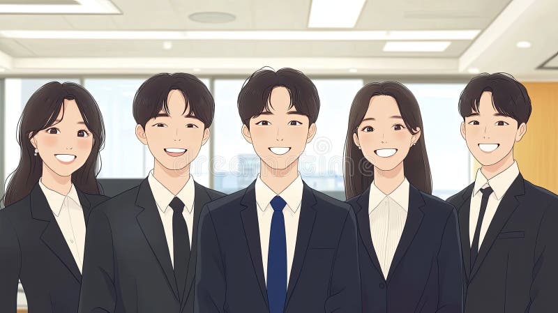 Business Team Portrait Illustration Stock Illustration - Illustration ...