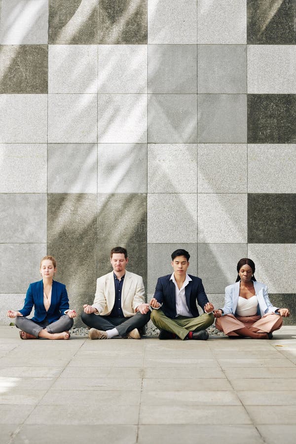 Business Team Practicing Meditation Stock Photo - Image of leadership ...
