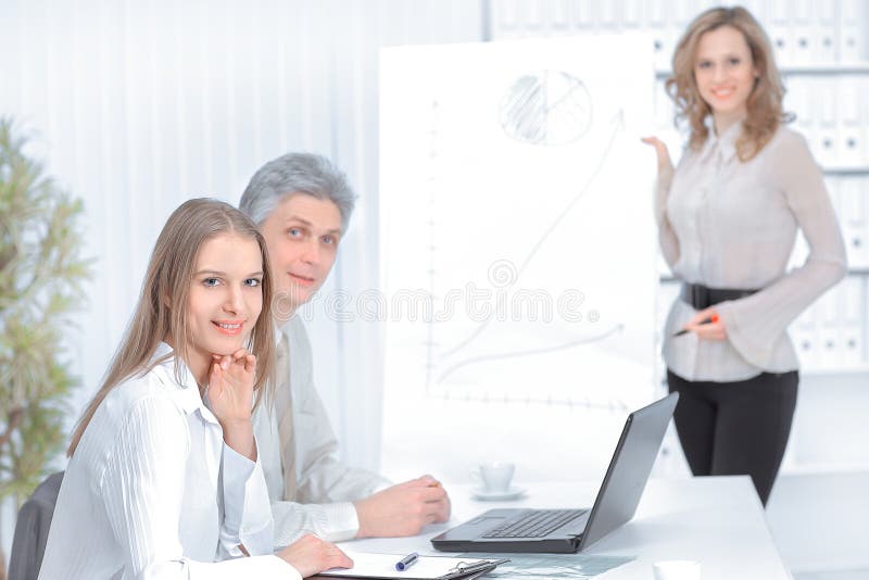 Business Team Prepares the Presentation of a New Financial Project ...