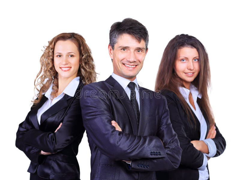 A Business Team with Pretty Leader Stock Image - Image of looking ...