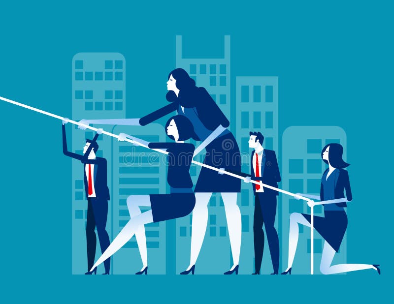 Business Team Pull Ropes. Concept Business Vector Illustration ...
