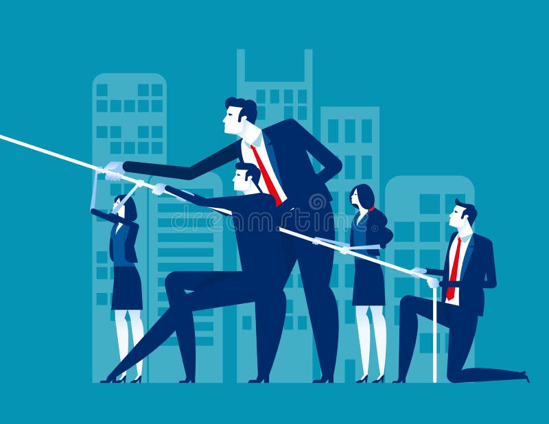 Business Team Pull Ropes. Concept Business Vector Illustration ...