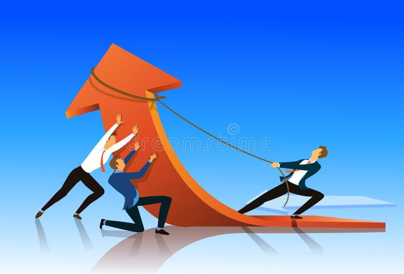 Team of Men Pulling Together Stock Vector - Illustration of sunburst ... Team of Men Pulling Together Stock Vector - Illustration of sunburst ...