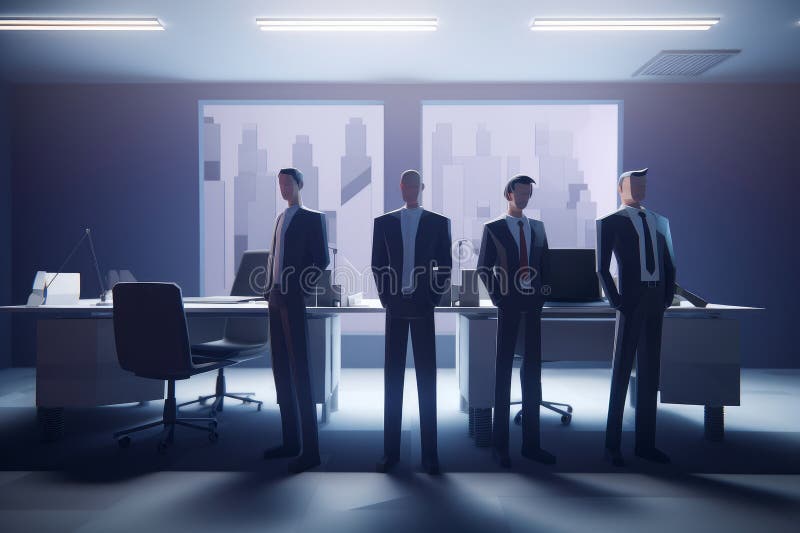 Business Team Ready for Office Work: Successful Team in Clipart Style ...