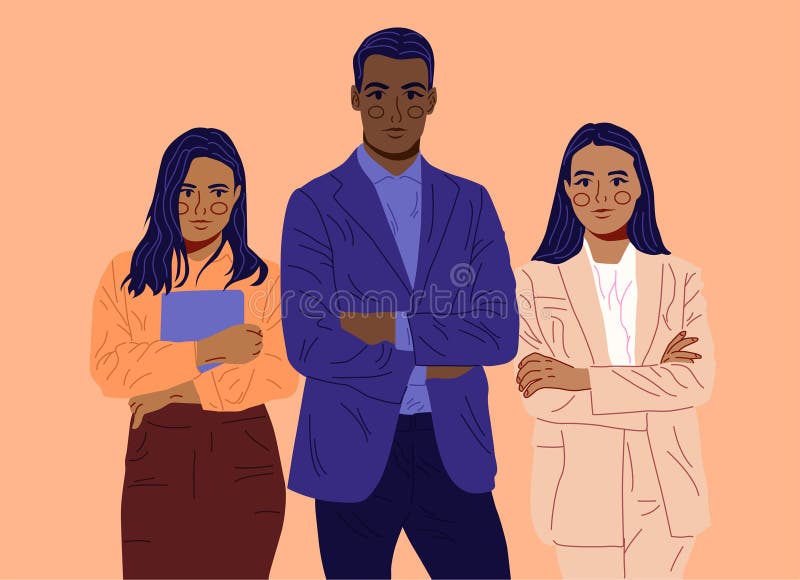 Business Team Ready To Work. Flat Vector Illustration Stock Vector ...