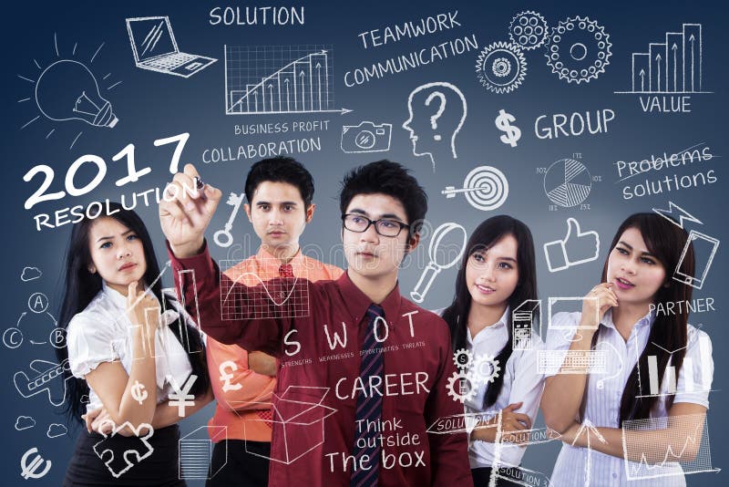 Business Team with Resolutions Strategy for 2017 Stock Photo - Image of ...