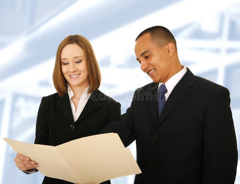 Businesspeople Reviewing Documents Stock Image - Image of company ...