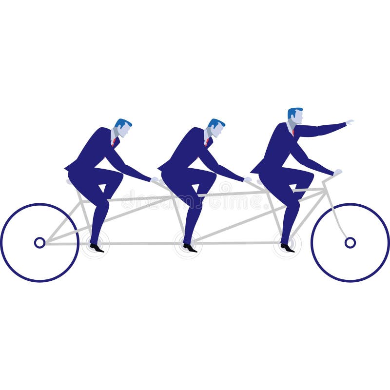 Business Team Riding Bicycle Tandem Vector Icon Stock Vector ...