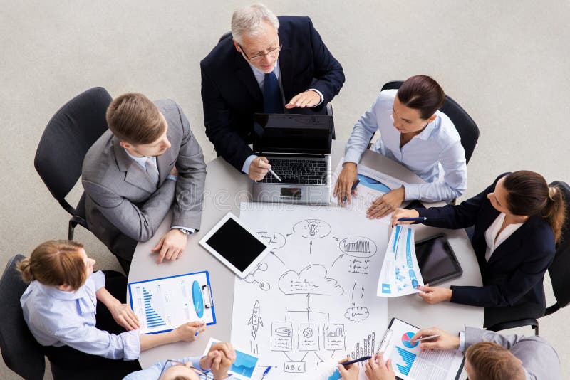Business Team with Scheme Meeting at Office Stock Photo - Image of ...