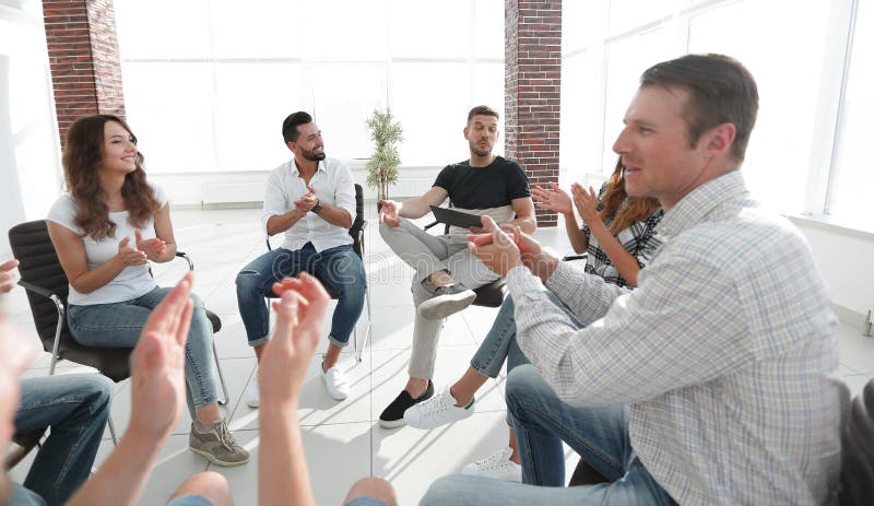 Business Team at a Seminar in the Modern Office Stock Photo - Image of ...