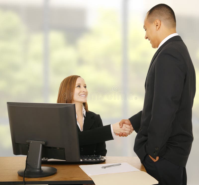 Business Team Shake Hand in Modern Office Stock Image - Image of ...
