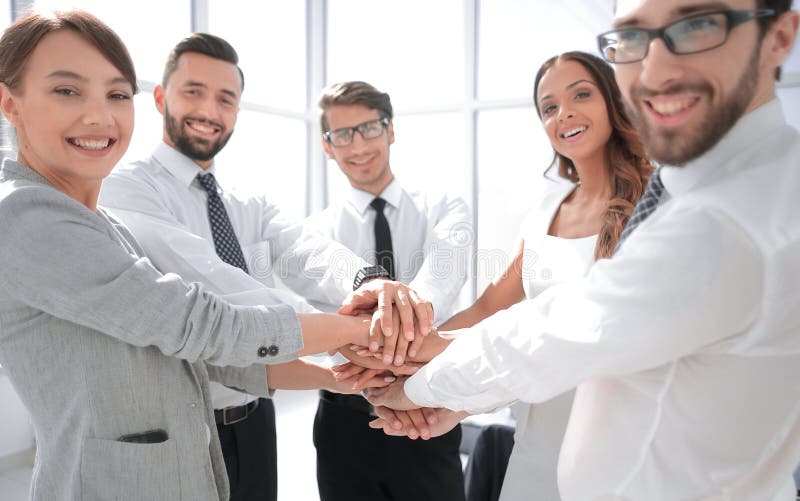 Business Team Showing Their Unity Stock Photo - Image of people ...