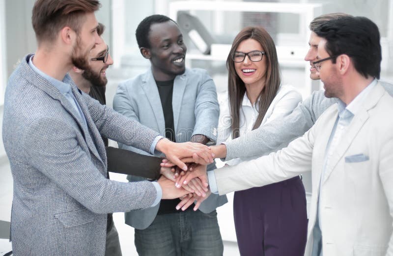 Business Team Shows Their Unity Stock Photo - Image of group, gesture ...