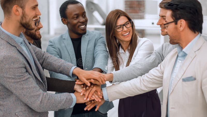 Business Team Shows Their Unity Stock Image - Image of smile, together ...
