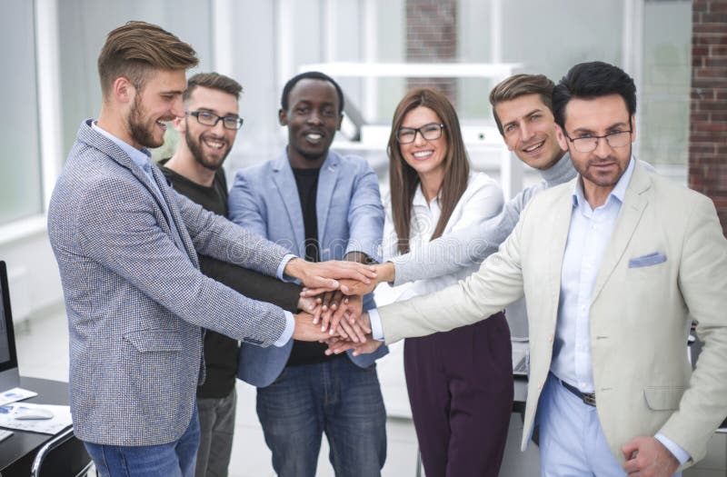 Business Team Shows Their Unity Stock Photo - Image of employee, group ...
